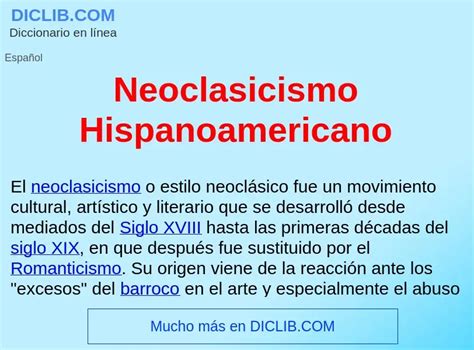 Neoclasicismo Hispanoamericano Significado Y Definición Qué Es