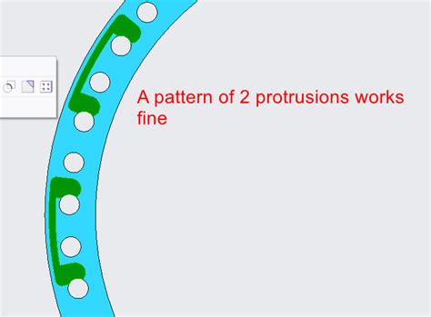 Solved Protrusion Circular Pattern Fails To Fill 360 Degr Ptc