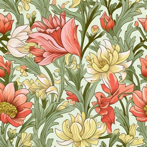 Premium Photo Floral Fabric Texture Seamless