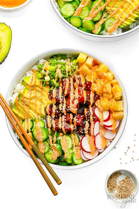 Hawaiian Poke Bowl Fire Tuna Story Telling Co