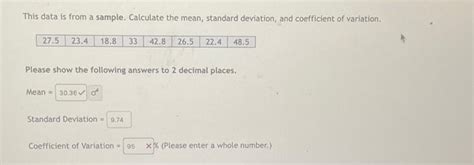 Solved This Data Is From A Sample Calculate The Mean Chegg
