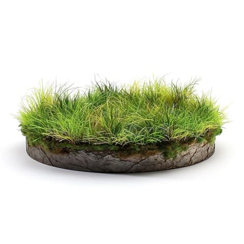 Isometric Green Grass Land Isolated On White Background Empty Grass