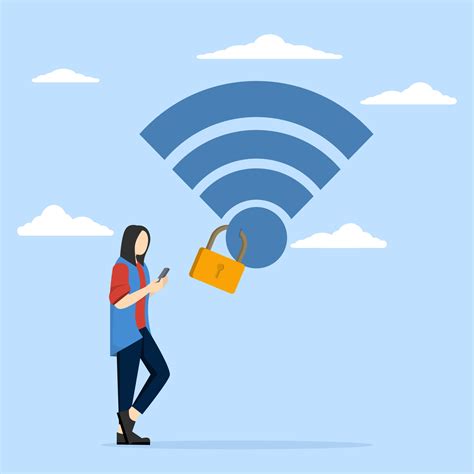 Wifi Encryption Concept Wireless Security Or Safety For Internet