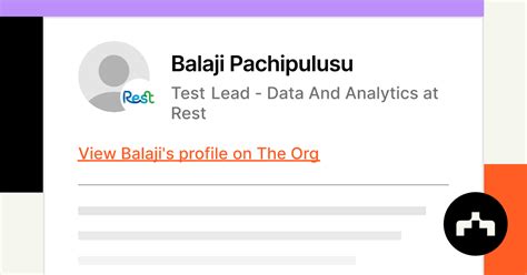 Balaji Pachipulusu Test Lead Data And Analytics At Rest The Org