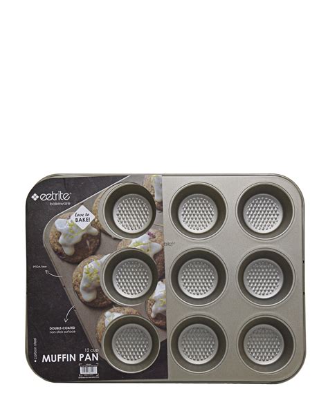 Eetrite 12 Cup Muffin Pan Black The Culinarium