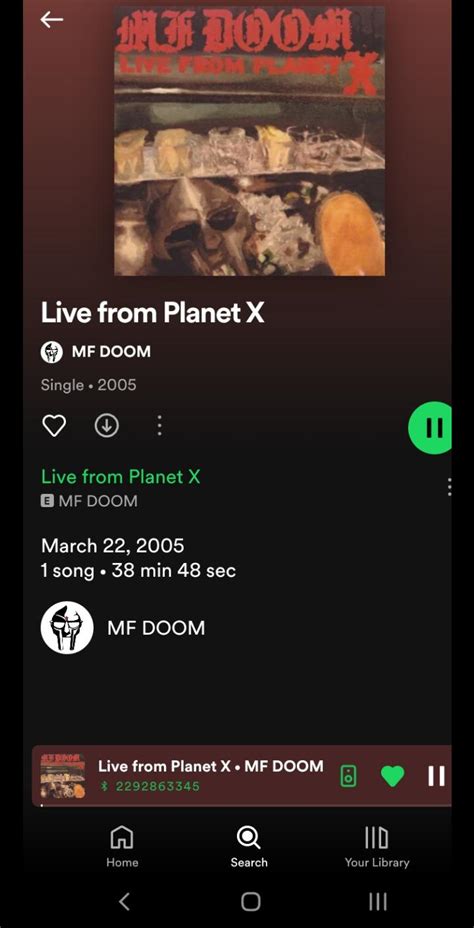 Live From Planet X Added To Spotify Is This New Or Am I Trippin Rmfdoom