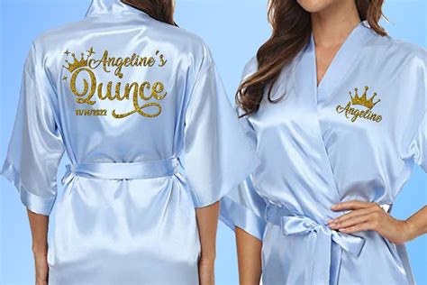 Quinceañera Robe Mis Quince Satin Etsy Quinceanera Dresses Blue