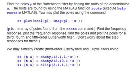 solved in matlab create a second order butterworth filter
