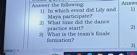 Answer The Following Answe 1 In Which Event StudyX
