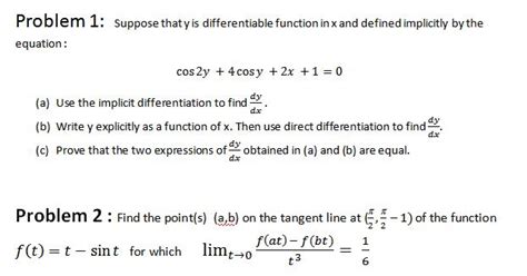 Solved Suppose That Y Is Differentiate Function In X And Chegg
