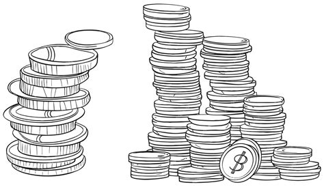 Premium Vector Single Continuous Line Drawing Step Of Coins Stacks