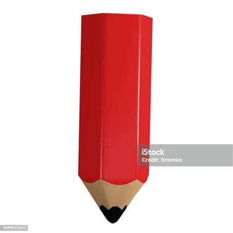 사실적인 빨간 연필 3d 아이콘 렌더링 교육 및 연구를 위한 컬러 드로잉 및 페인팅 도구 사무용품 문구류 요소 클리핑 패스가 있는 학교 대학교 또는 단과대학 디자인 갈음질에