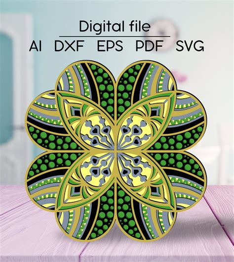 Layered Shamrock Svg Clover Dxf St Patricks Day Decor Ai 3d Room