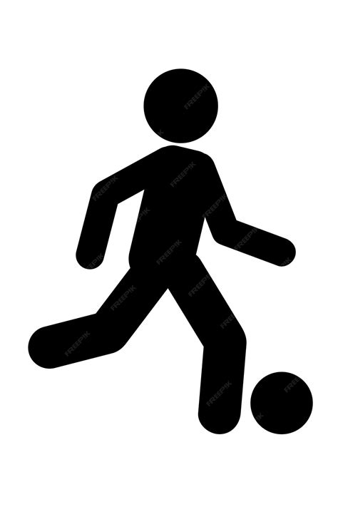 간단한 벡터 스틱 남자 Stickman 축구 축구 축구 흰색 절연 프리미엄 벡터