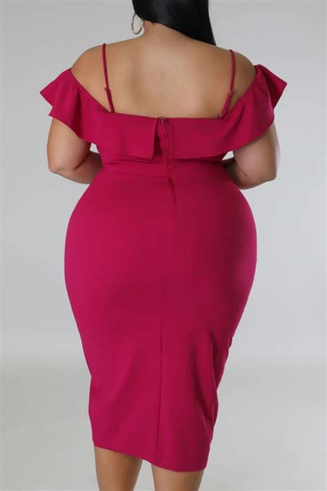 Wholesale Rose Purple Sexy Solid Patchwork Backless Off The Shoulder