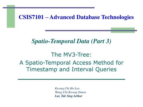 Ppt Csis7101 Advanced Database Technologies Powerpoint Presentation