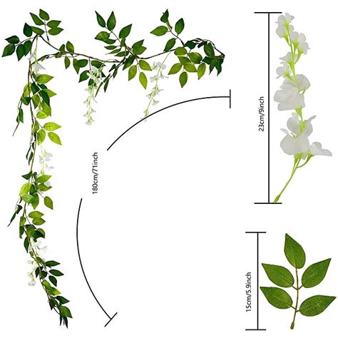 4pcs Total 720cm 23 6ft Artificial Flowers Silk Wisteria Garland
