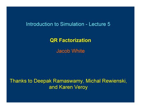 lec5 linear system solution orthogonalization methods qr singular