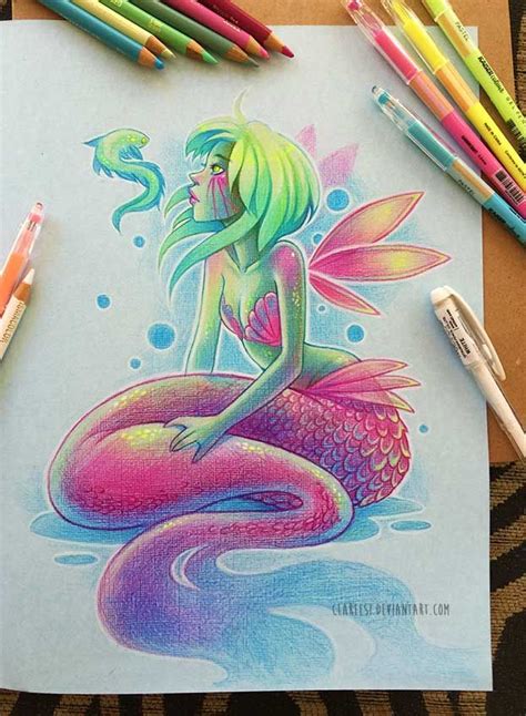 Mermaids Drawings In Color