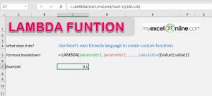 LAMBDA Function In Excel Create Custom Functions In Excel MyExcelOnline
