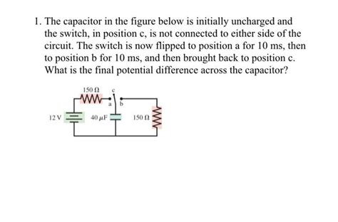 Solved The Capacitor In The Figure Below Is Initially Chegg