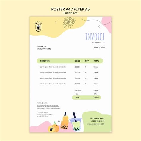 Free Psd Delicious Bubble Tea Instagram Posts Template