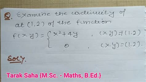 Limits And Continuity Functions Of Several Variables Problem 3 Youtube