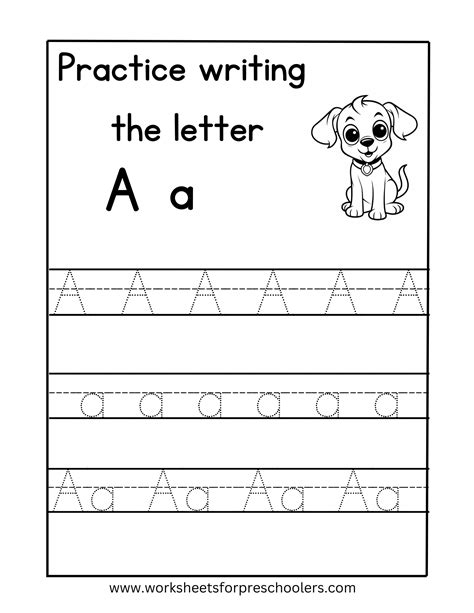 Tracing Uppercase And Lowercase Letter A Worksheet