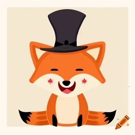 Playful Fox Wearing Black Hat With A Cheeky Grin On Craiyon