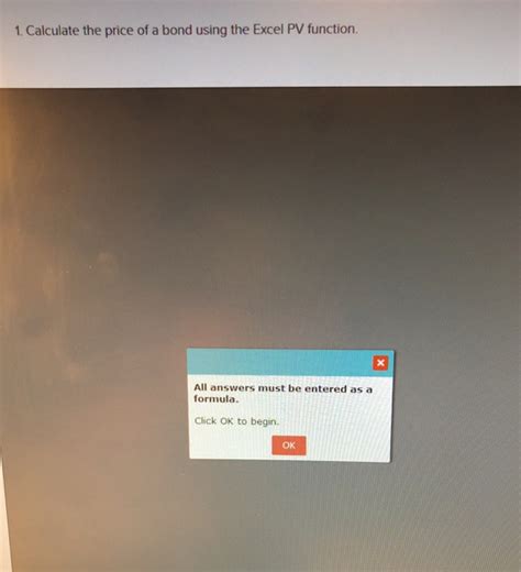 Solved Calculate The Price Of A Bond Using The Excel PV Chegg