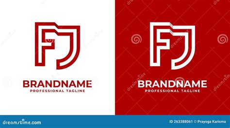 Letra Moderna Logotipo De Fj Iniciales Fj Jf Stock De Ilustración