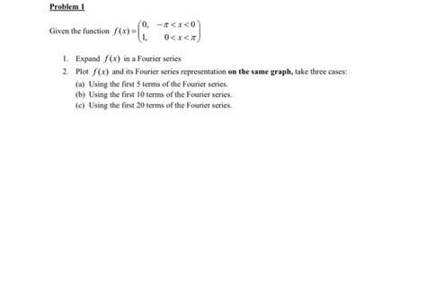 Solved Problem Given The Function F X C Chegg