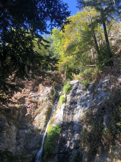A Small Waterfall In The Middle Of A Forest