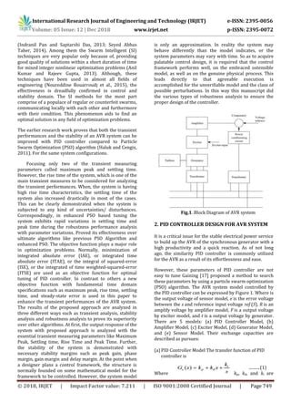 Irjet Optimum Design Of Pso Based Tuning Using Pid Controller For An Automatic Voltage