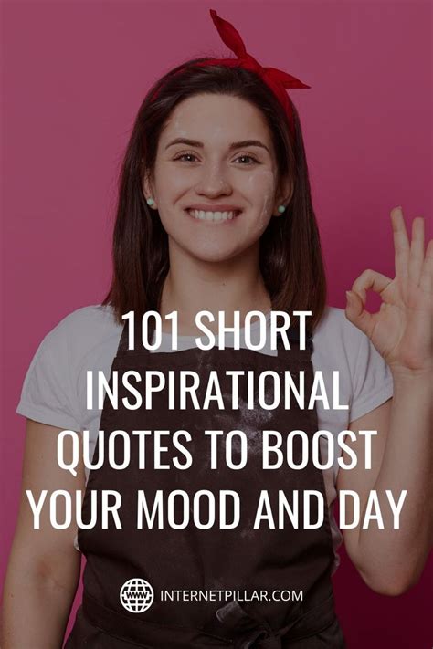 A Woman With Her Hand Up In The Air Saying 101 Short Inspirational