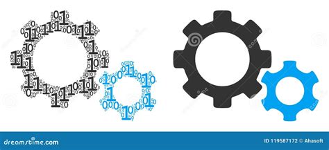 gears collage of binary digits stock vector illustration of apps