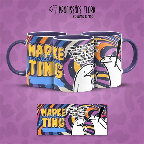 Caneca Flork Profissões Marketing Caneca Branca Elo7