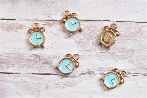 Mini Clock Charm Blue Set Of 5 The Ornament Girls Market