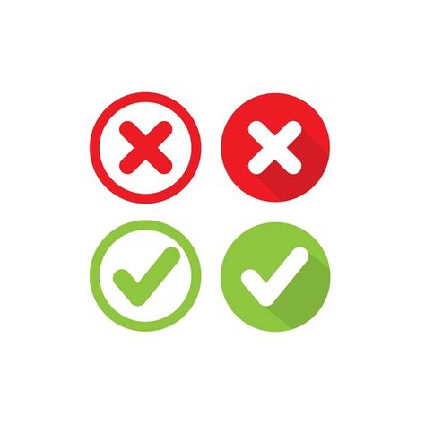 Premium Vector Green Tick And Red Cross Symbols