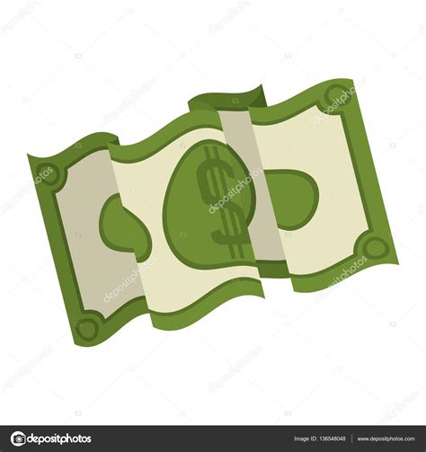 Silhouette Green Bill Doubled With Symbol Dollar — Stock Vector