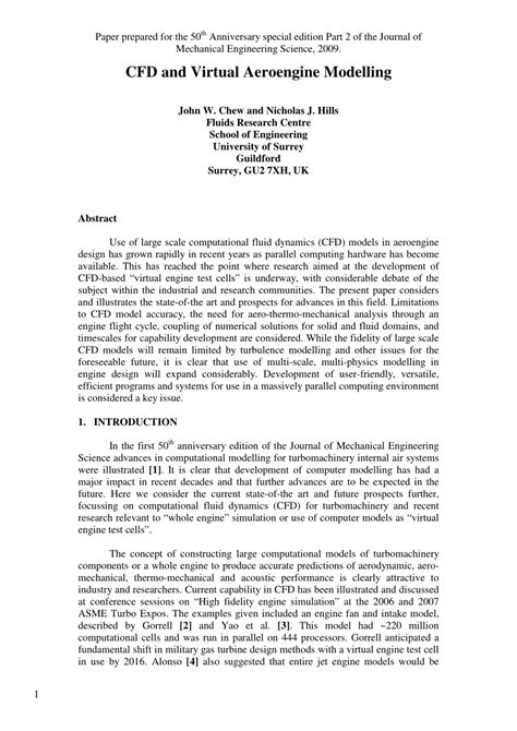 pdf computational fluid dynamics and virtual aeroengine modelling