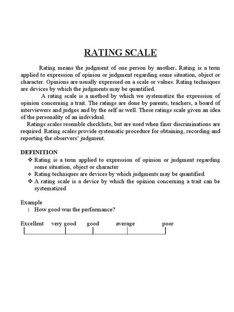 Rating Scale And Checklist Pdf Observation Bias