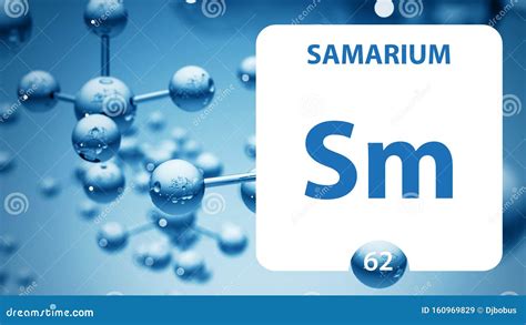 Samarium Sm Chemical Element Sign 3d Rendering Isolated On White