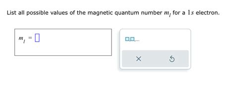 Solved List All Possible Values Of The Magnetic Quantum