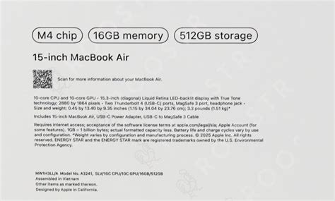 Apple Macbook Air 15 M4 10 Core A3241 16gb Ram 512gb Ssd 2025 Silver