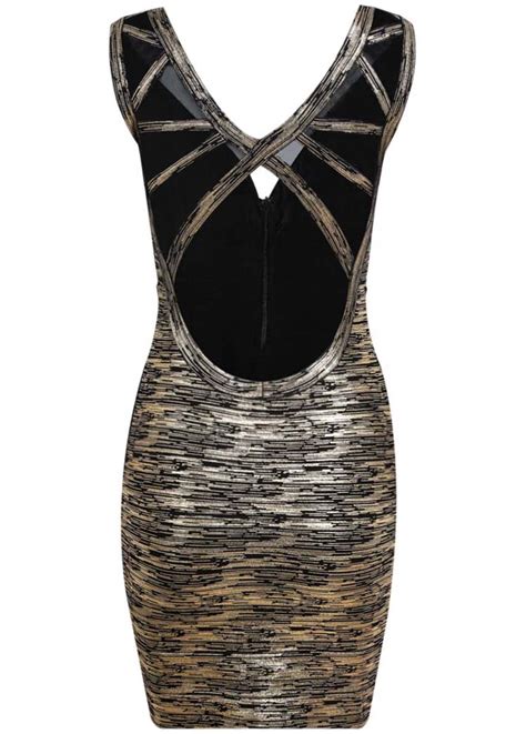 Black Spaghetti Strap V Neck Bodycon Dress Sheinsheinside