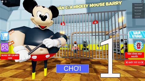 Roblox Mickey Mouse Barrys Prison Run Obby Part 1 Youtube