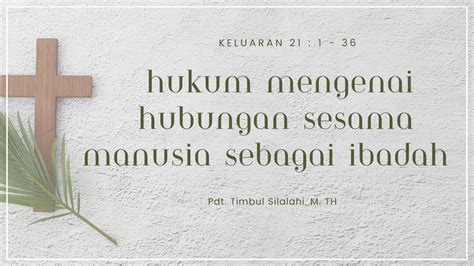 Ibadah Pendalaman Alkitab 03 Mei 2023 Pdt Timbul Silalahi M Th