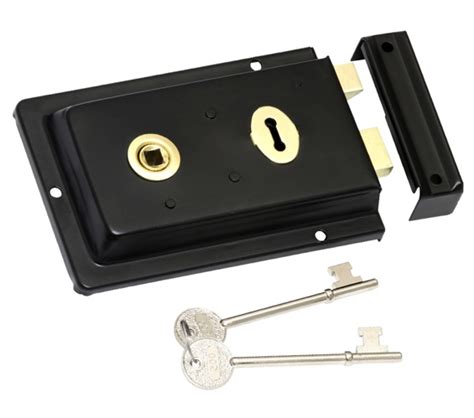 Prima Rim Lock 155mm X 105mm Black Bh49