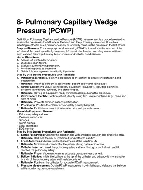 8 Pulmonary Capillary Wedge Pressure Pcwp Pdf Heart Heart Failure